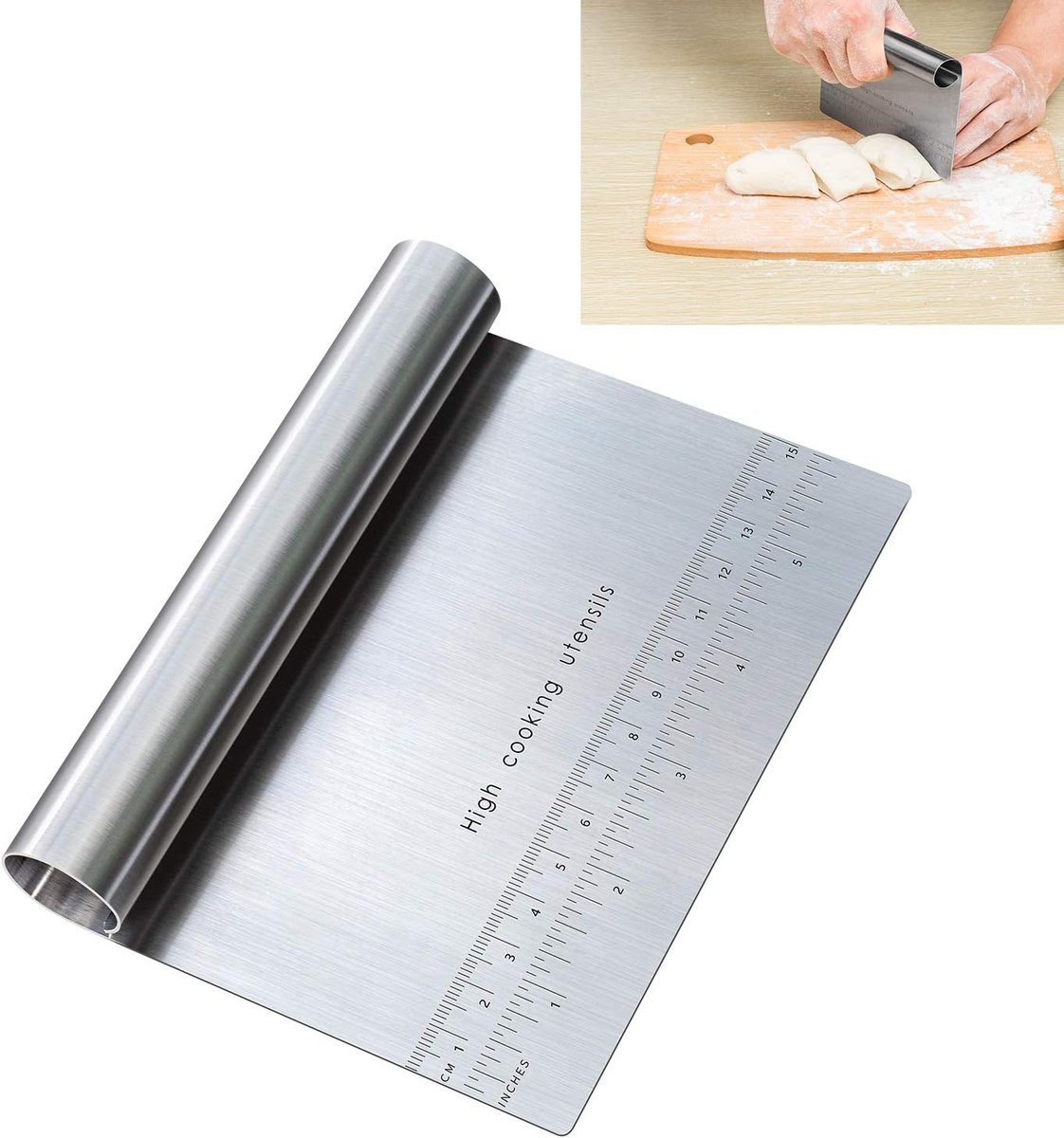 1 Piece Professional Dough Pastry Scraper Cutter Chopper Stainless ...