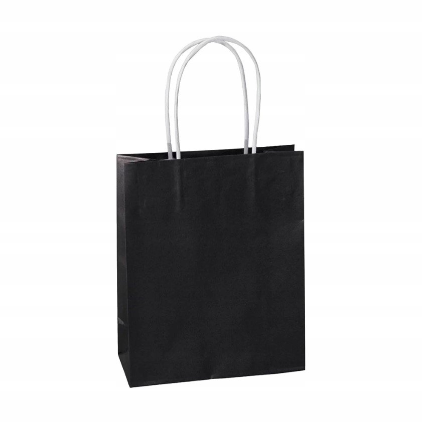 10 szt. PAPIEROWE TORBY PREMIUM 180x80x220 mm z uchwytem skręcanym ...