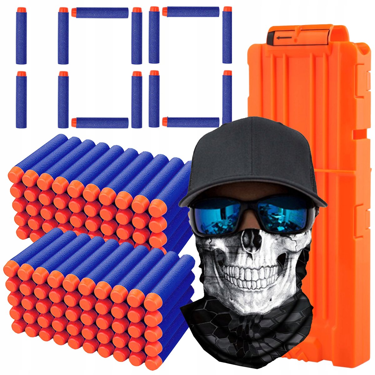 100 SZTUK STRZAŁEK DO WYRZUTNI NERF N-STRIKE NABOJE + MAGAZYNEK ...