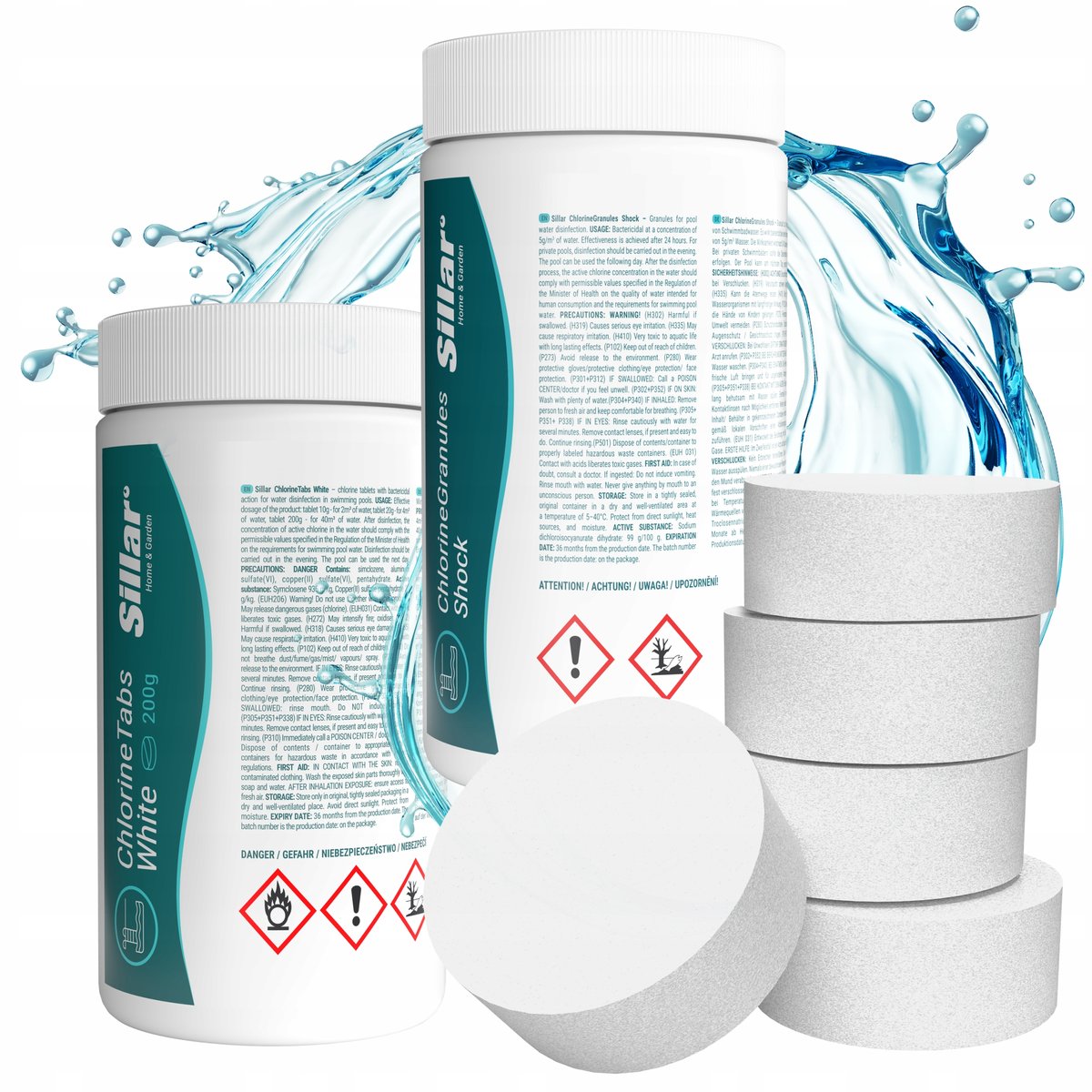 10W1 Chlor Tabletki Do Basenu Multifunkcyjne 1Kg 200G + Chlor Szok 1Kg ...