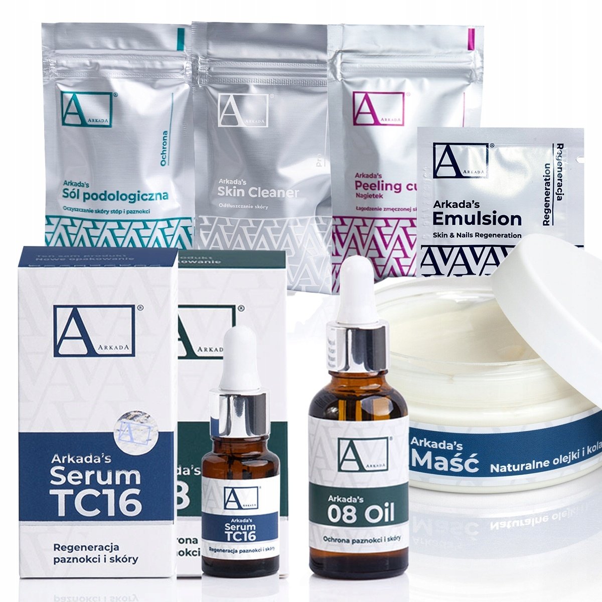 10x ARKADA SERUM TC16 do paznokci skóry olejek 08 OIL MAŚĆ do stóp ...