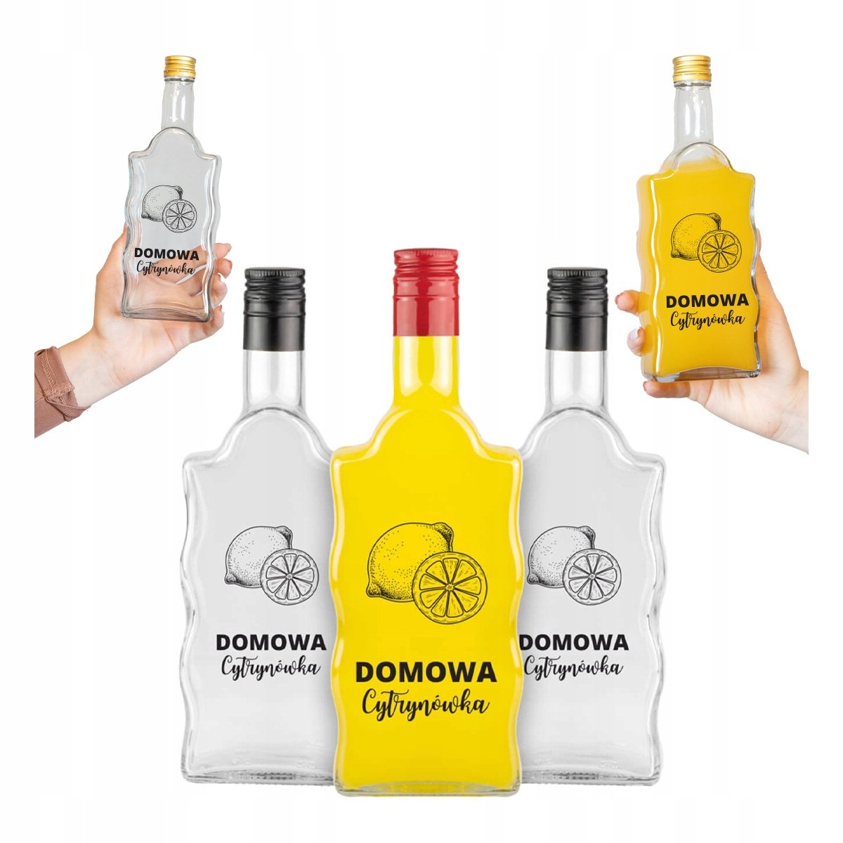 10X Butelki FALA 500ml nadruk DOMOWA CYTRYNÓWKA Butelki Szklane Na ...
