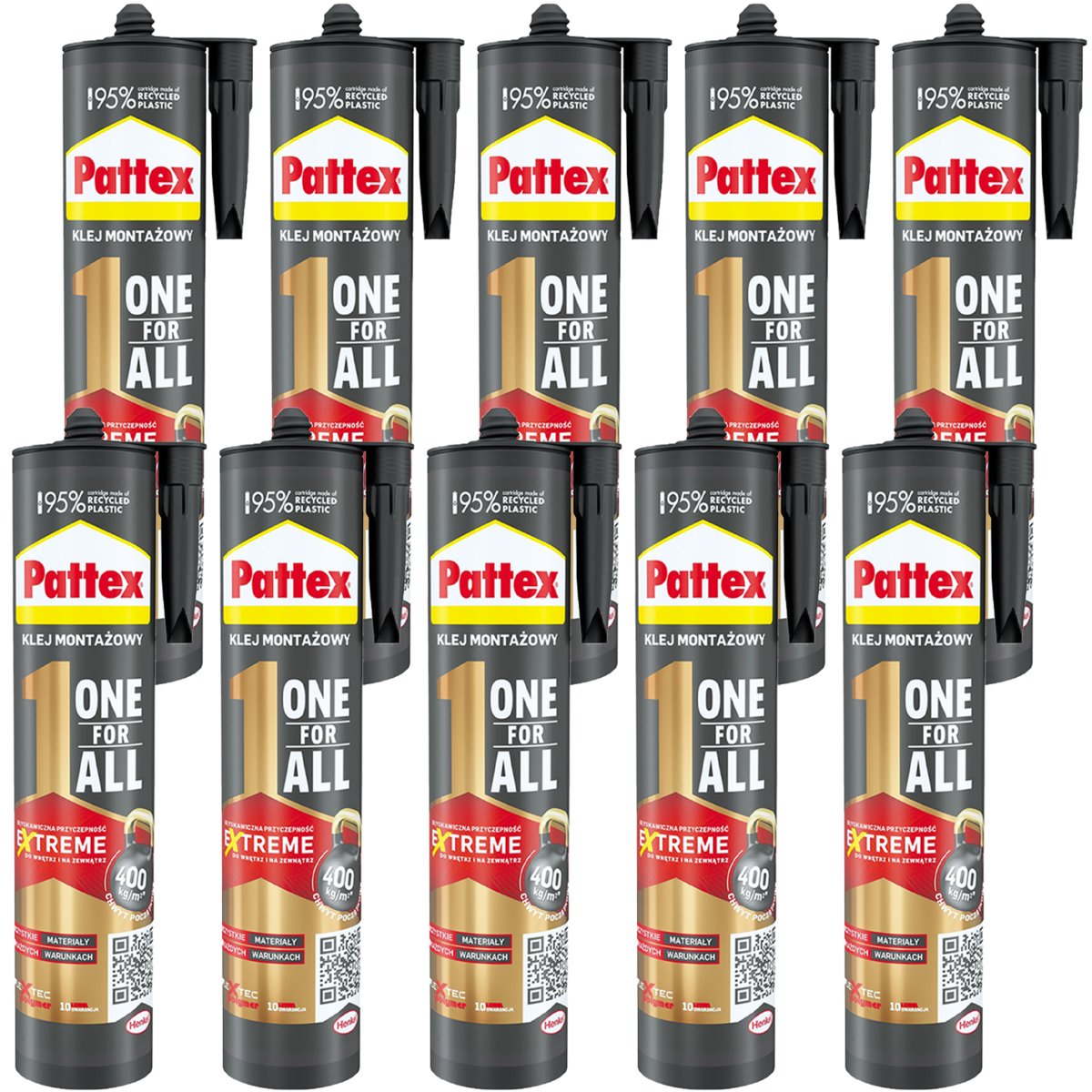 10x Klej montażowy Pattex One4All Błyskawiczna przyczepność 440g - Henkel | Sklep EMPIK.COM