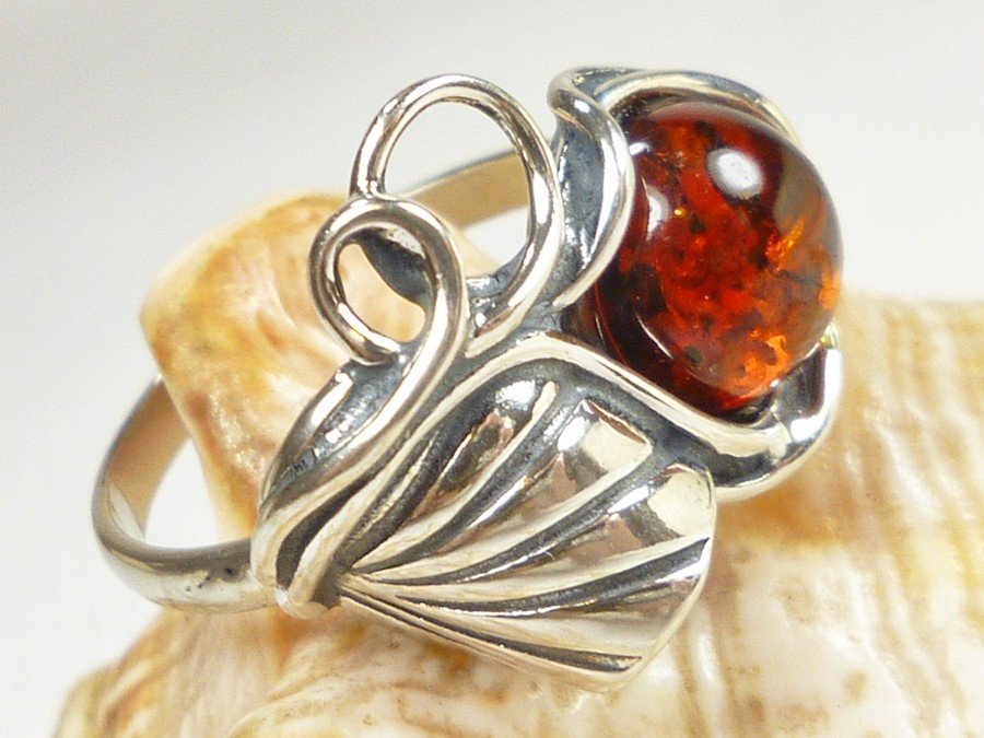 112-93 Pierścionek Srebro z Bursztynem - rozm.15 - AMBERGRAND | Moda Sklep EMPIK.COM