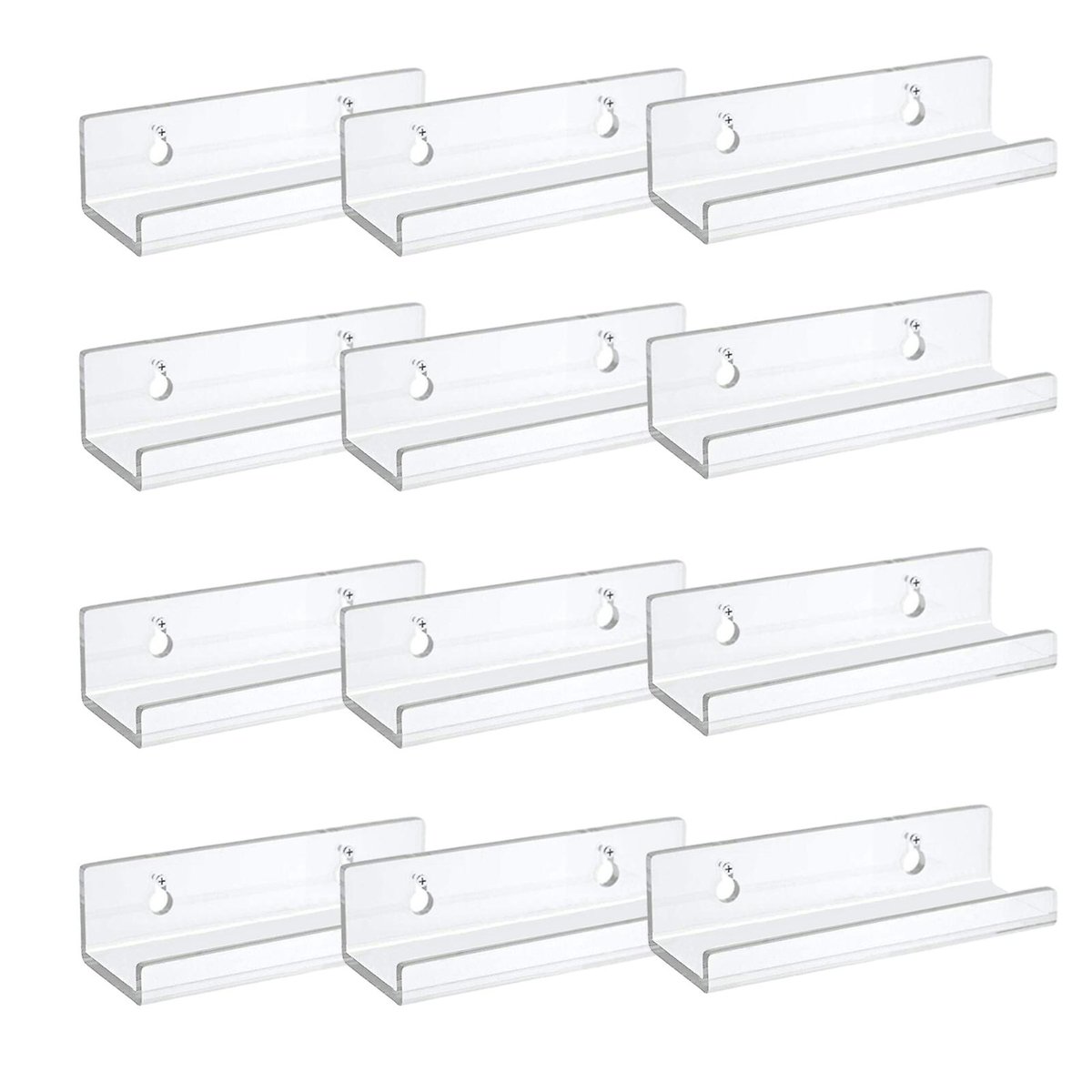 12 szt. trwałych uchwytów ściennych, oszczędzająca miejsce półka na płyty winylowe z ...