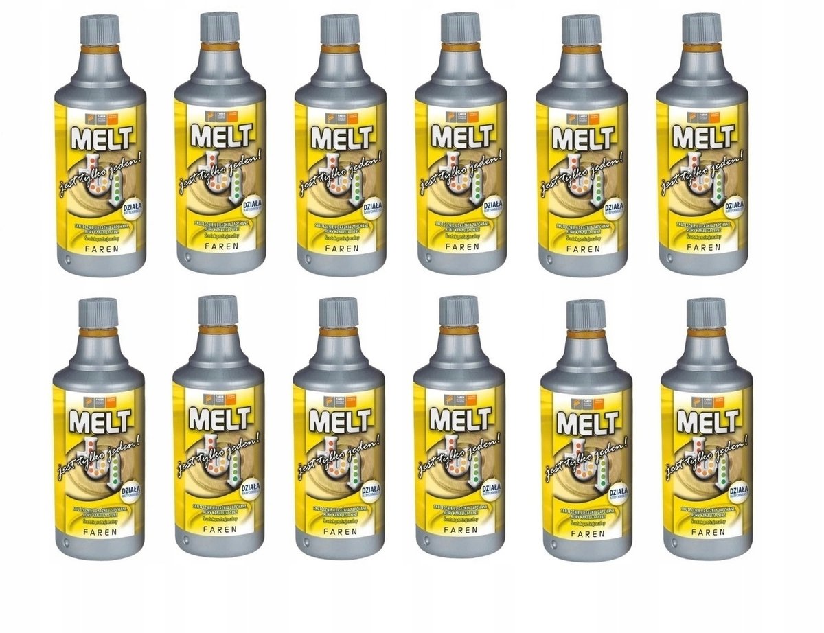 12x MELT ŚRODEK DO UDRAŻNIANIA RUR KANALIZACYJNYCH MOCNY PREPARAT 750ML ...