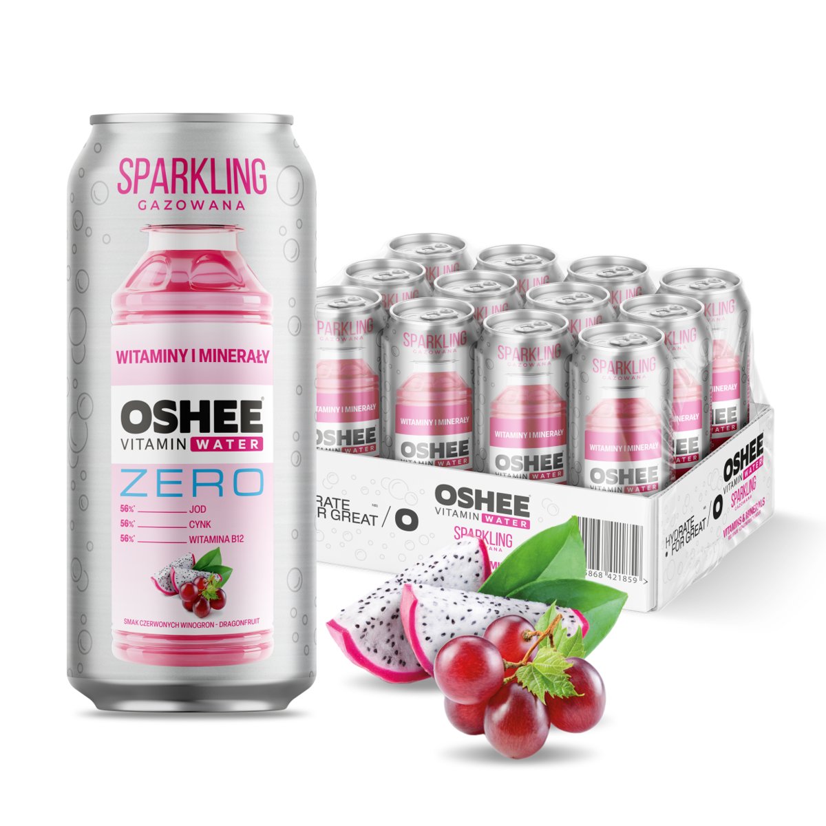 12x OSHEE Vitamin Water Sparkling witaminy i minerały ZERO 500 ml - Oshee | Sklep EMPIK.COM