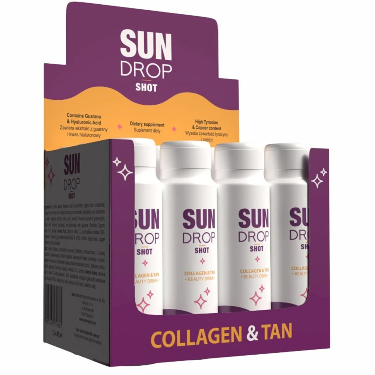 12x Shot do Opalania SUN DROP Collagen Tan Beauty Drink do PICIA z ...