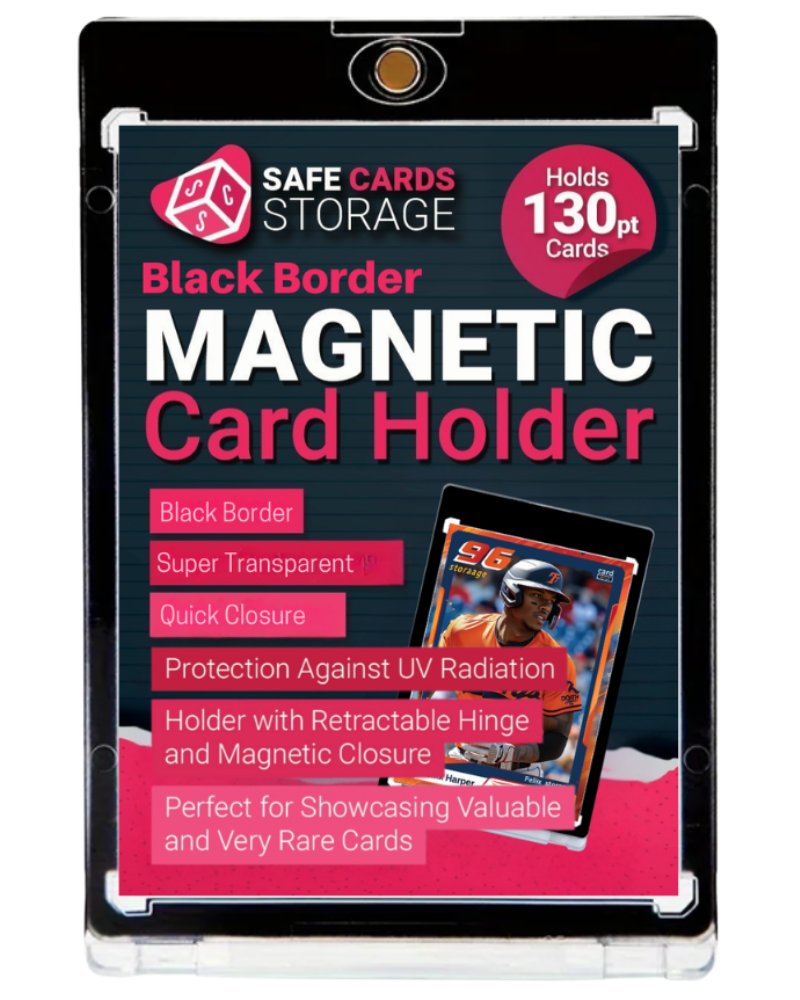 130PT Black Border One Touch Magnetic Holder Ultra clear Safe Cards ...