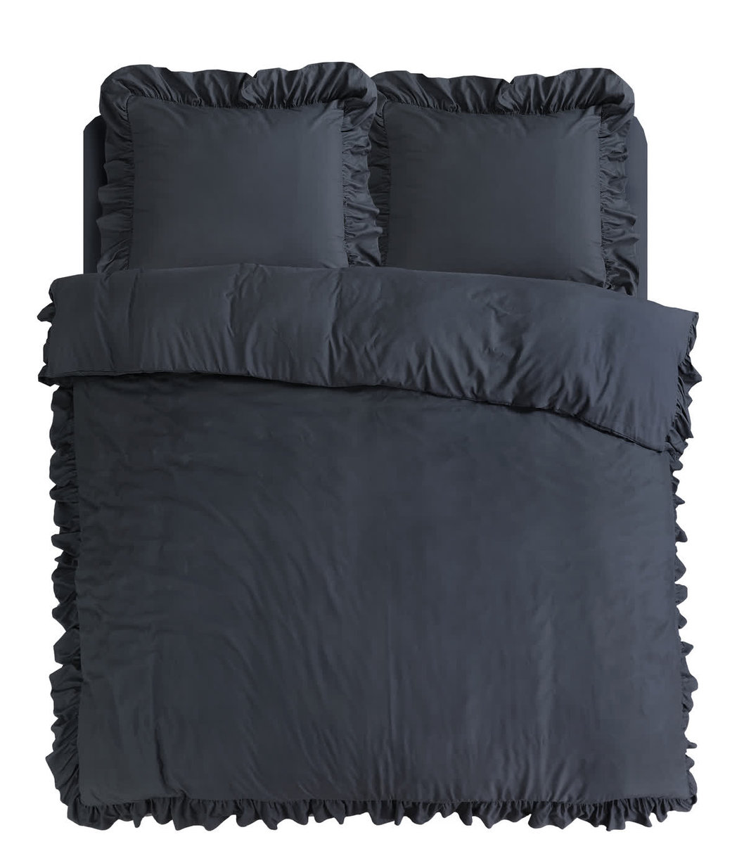 140x200/220 RUFFLES antracyt mikroperkal kpl pościeli - Sleeptime | Sklep EMPIK.COM