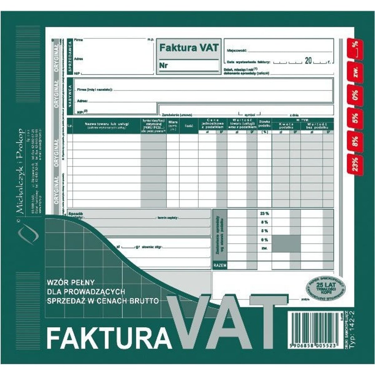 142-2E Faktura VAT 2/3 A4(br) brutto)MICHALCZYK I PROKOP - Inna marka ...