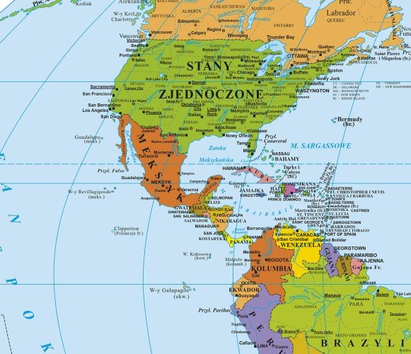 Świat. Mapa ścienna polityczna 1:40 000 000 - Opracowanie zbiorowe ...