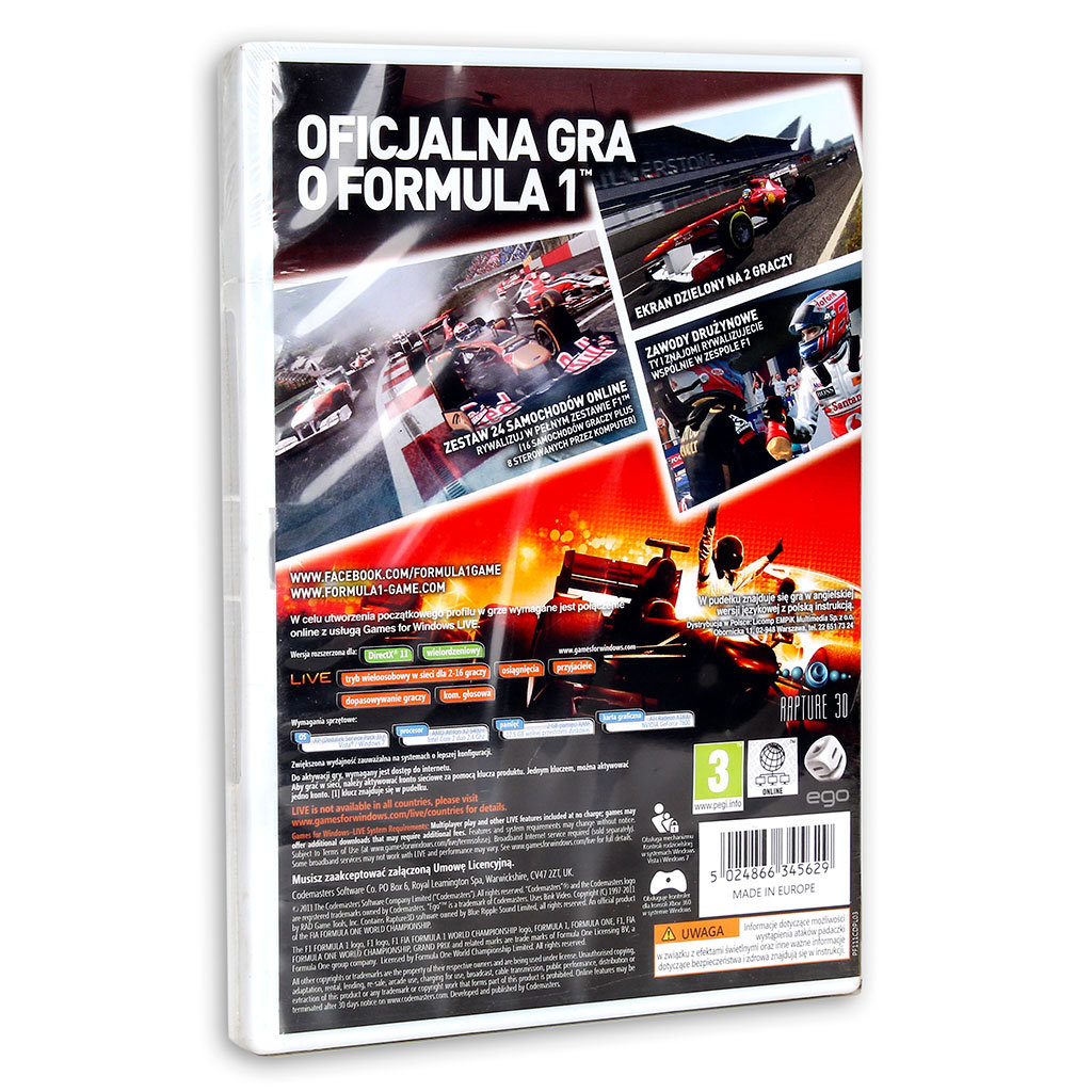 F1 2011 PC - Codemasters | Gry i programy Sklep EMPIK.COM