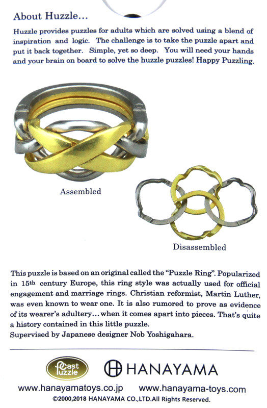 Hanayama, łamigłówka Huzzle Cast Ring, poziom 4/6 - Hanayama | Sklep ...