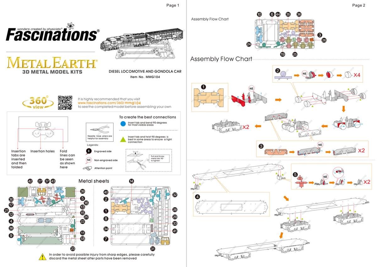 Metal Earth, model do składania Pociąg Towarowy Freight Train Set ...