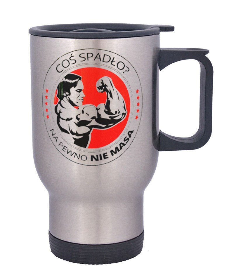 Kubek termiczny 321PREZENT dla Siłacza-Sportowca, srebrny, 450 ml - 321Prezent | Sklep EMPIK.COM