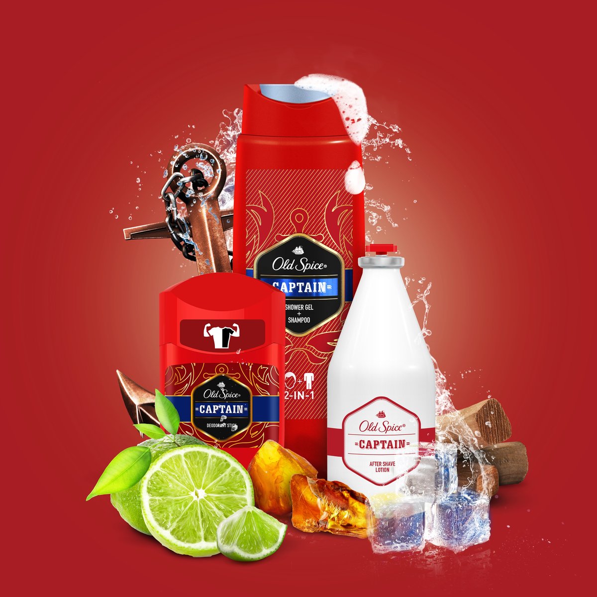 Old Spice, Captain, zestaw kosmetyków, 3 szt. | Sklep EMPIK.COM Old Spice, Captain, zestaw kosmetyków, 3 szt. | Sklep EMPIK.COM