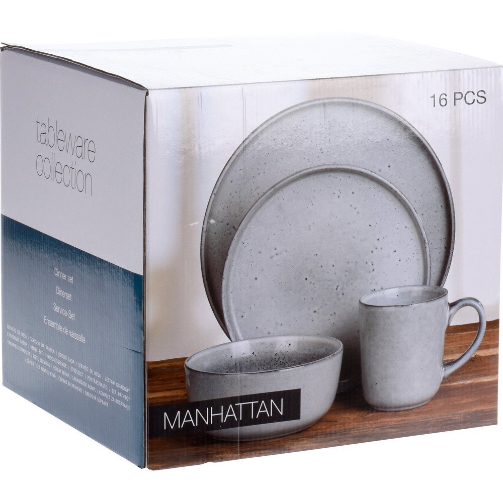 Zestaw obiadowy EH EXCELLENT HOUSEWARE Manhattan, 4-osobowy, niebieski ...