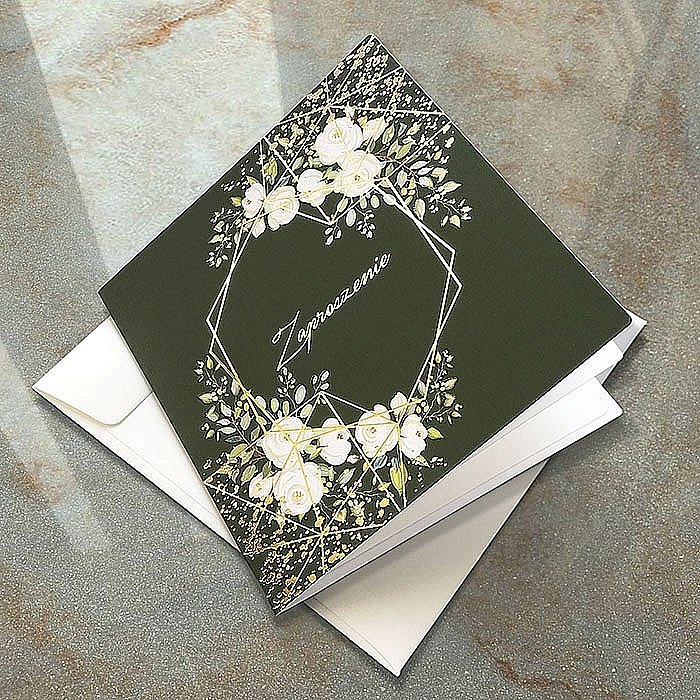 Zaproszenie na ślub, zielone, 10 sztuk - Forum Design Cards | Sklep ...