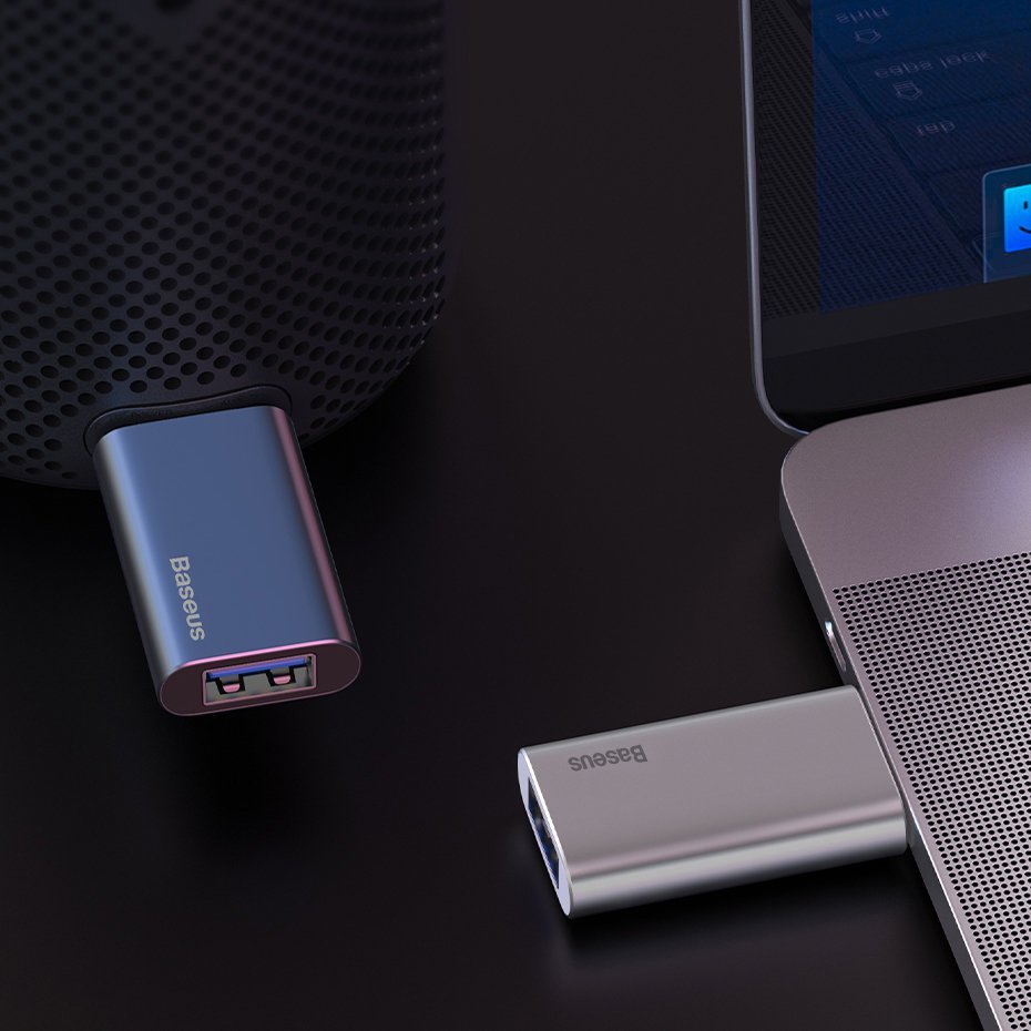 Baseus pamięć przenośna pendrive 64 GB z dodatkowym portem USB do ładowania srebrny (ACUP-C0S ...