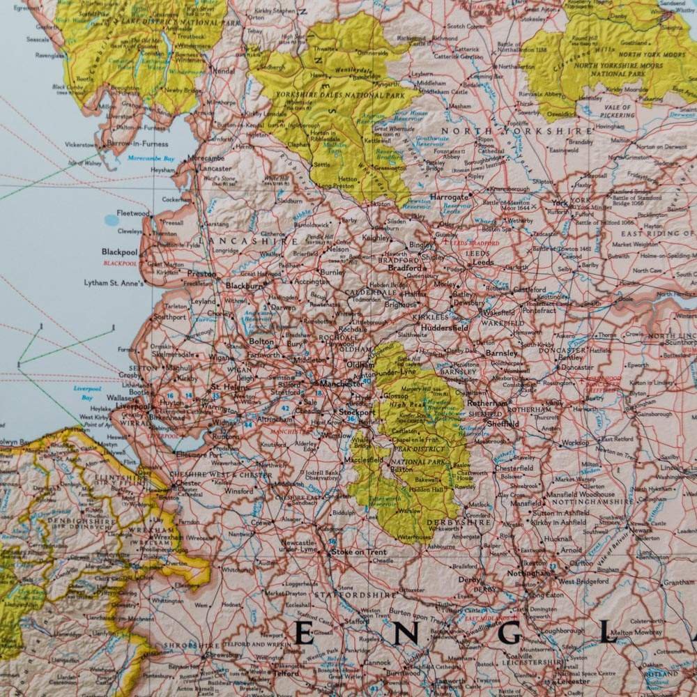 National Geographic, mapa ścienna polityczna Anglia i Walia Classic , 1 ...