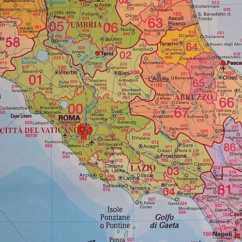 Stiefel, mapa ścienna kody pocztowe Włochy, 1:900 000 - Stiefel | Sklep ...