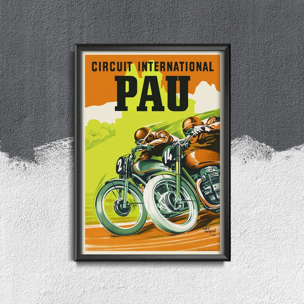 Plakat retro do salonu Wyścigi motocyklowe PAU A3 - Vintageposteria ... Plakat retro do salonu Wyścigi motocyklowe PAU A3 - Vintageposteria ...