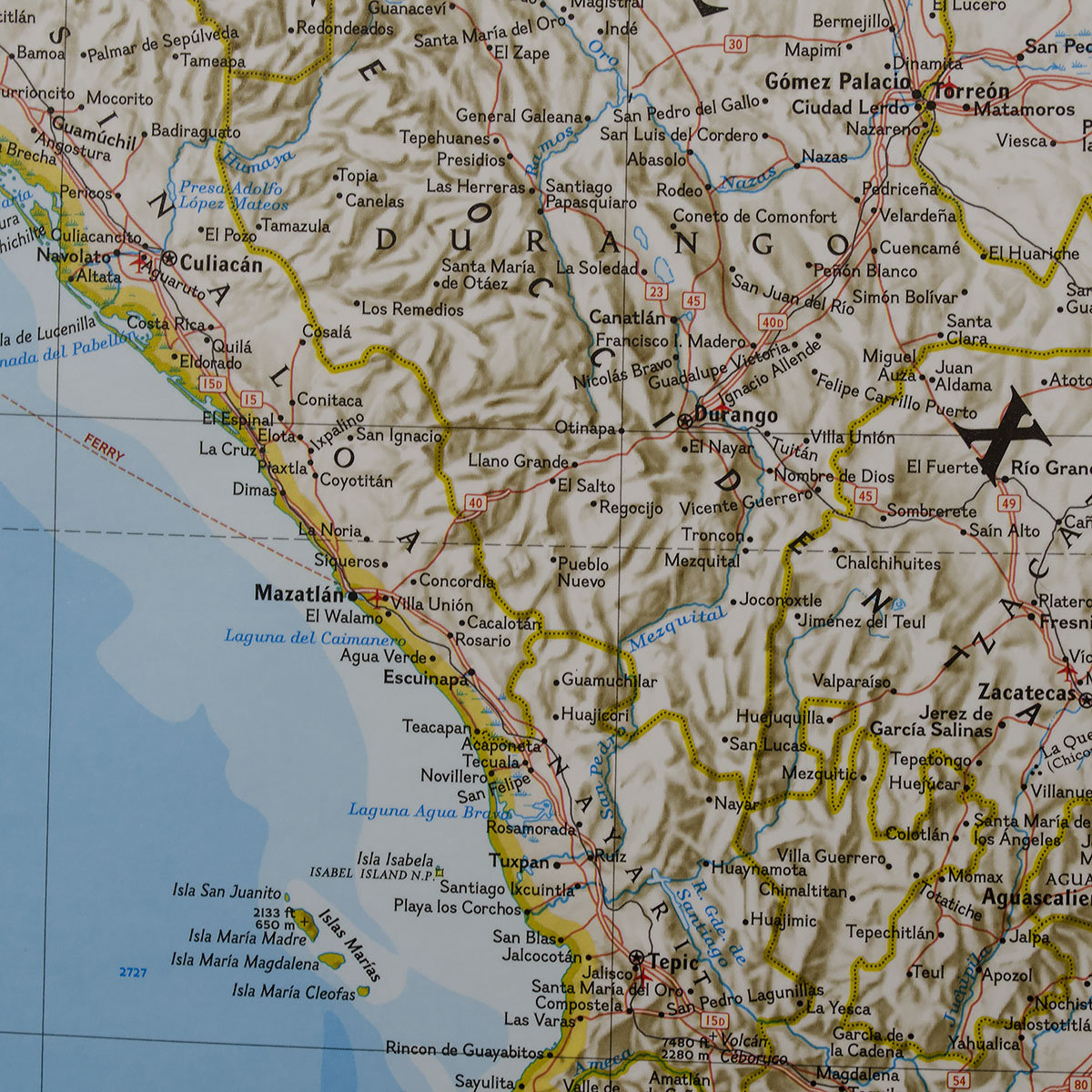 Meksyk Classic mapa ścienna polityczna 1:4 370 000, National Geographic ...