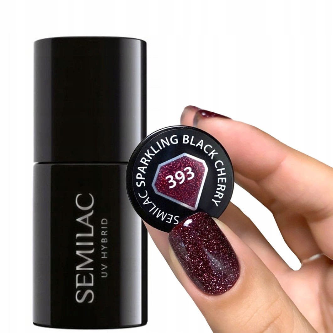 Semilac, Lakier hybrydowy 393 Sparkling Black Cherr, 7 ml | Sklep EMPIK.COM