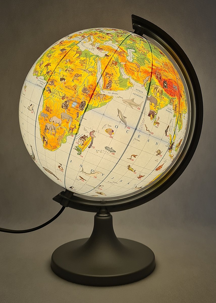 Zachem, globus 250 zoologiczny podświetlany z opisem multi globe ar z ...