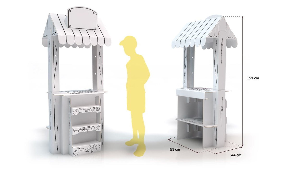 Stragan z kartonu tektury kolorowanka 3D XL Tekturaki - | Sklep EMPIK.COM