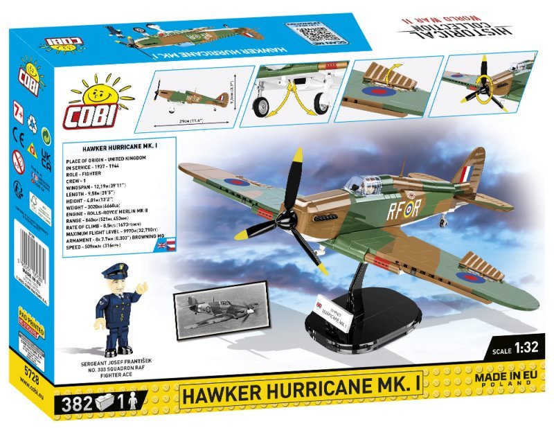 COBI 5728 Historical Collection WWII Samolot myśliwski brytyjski Hawker ...