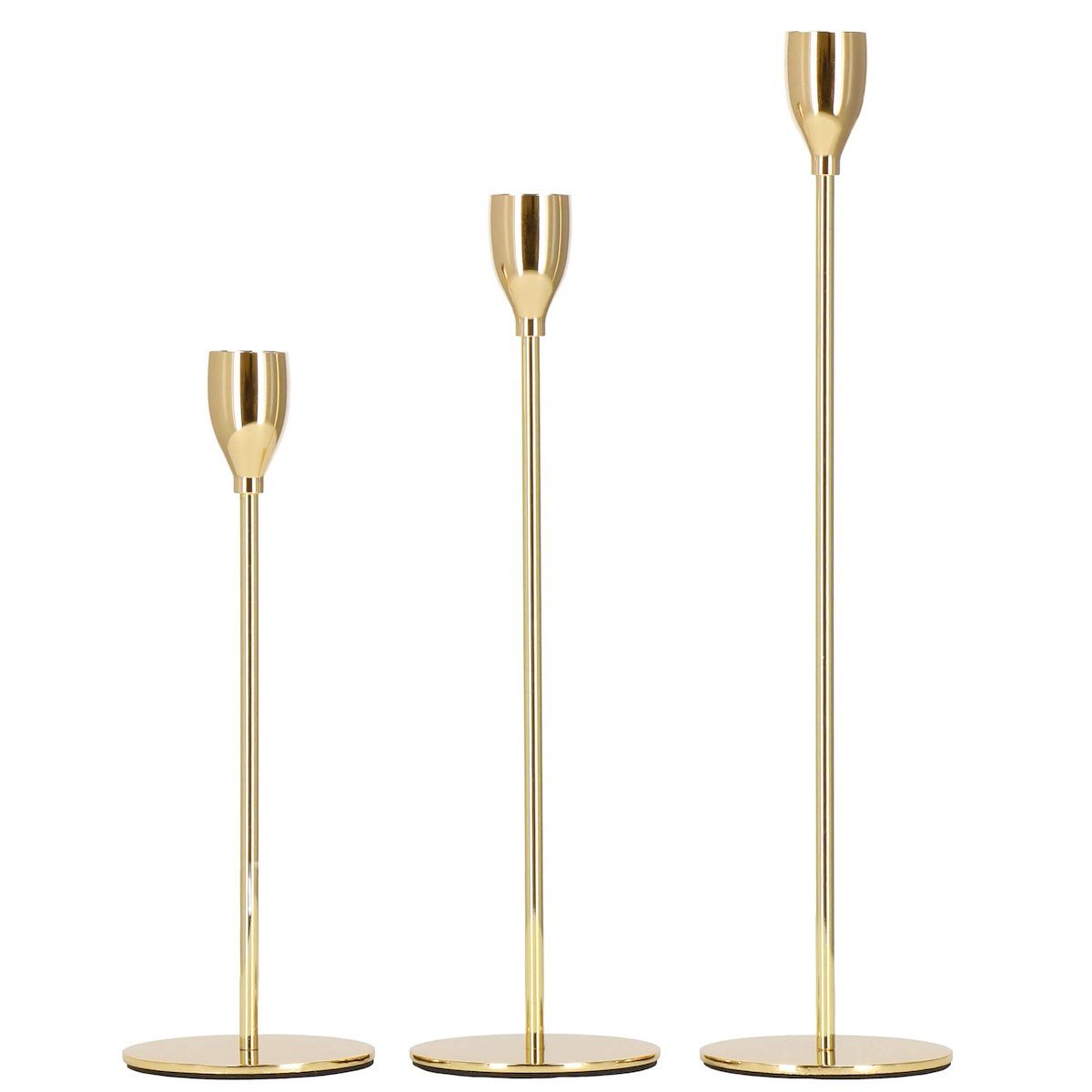 Świeczniki zestaw 3 szt. metalowe lichtarze złote - Springos | Sklep ...