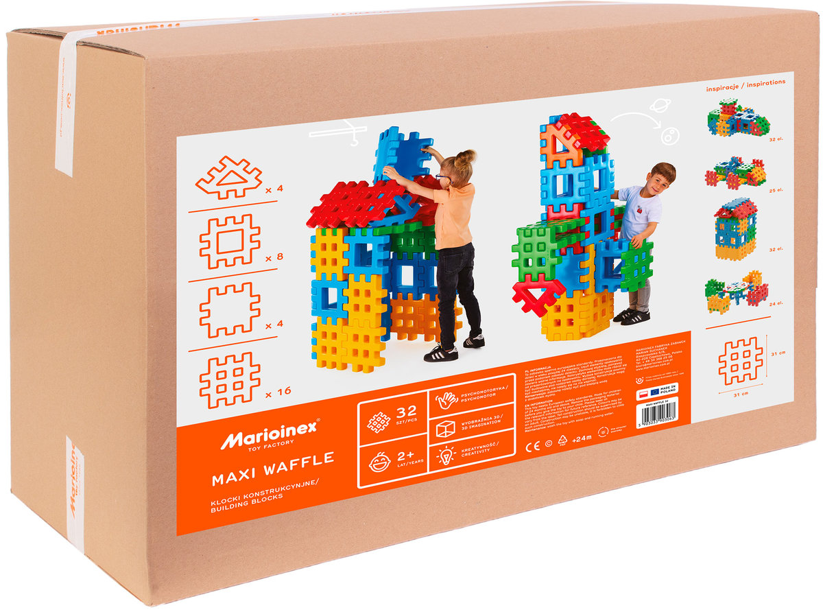 Marioinex Mega Wafle Gigant Xxl, 32 Elementy + Trójkąty - Marioinex ...
