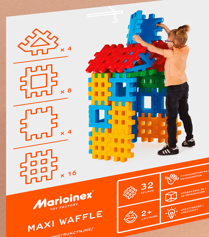 Marioinex Mega Wafle Gigant Xxl, 32 Elementy + Trójkąty - Marioinex ...