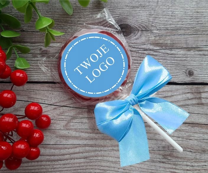 10Szt Lizaki Reklamowe, Lizaki Z Logo, Z Kokardką /Naklejkiozdobne.Pl ...