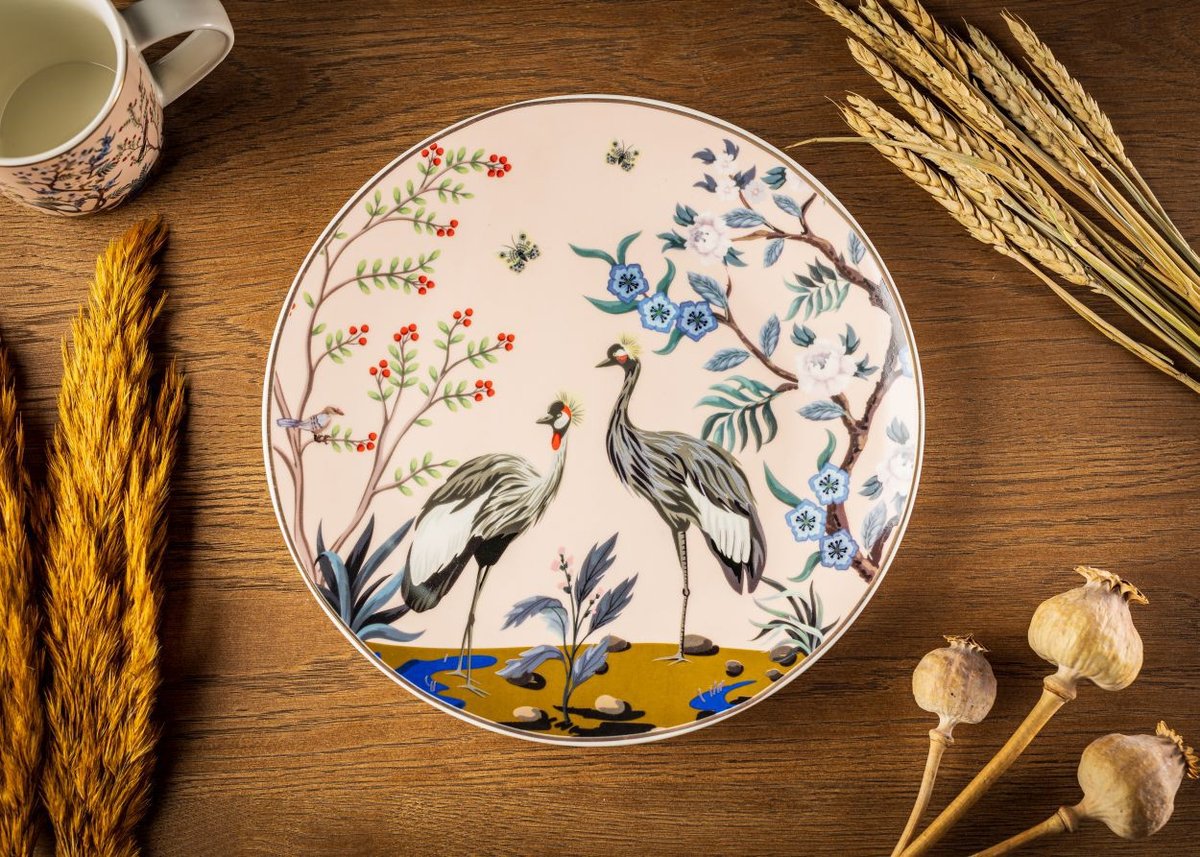 Duży Talerz Obiadowy Wzory Ptaki 26 Cm Porcelana - Siaki Collection ...