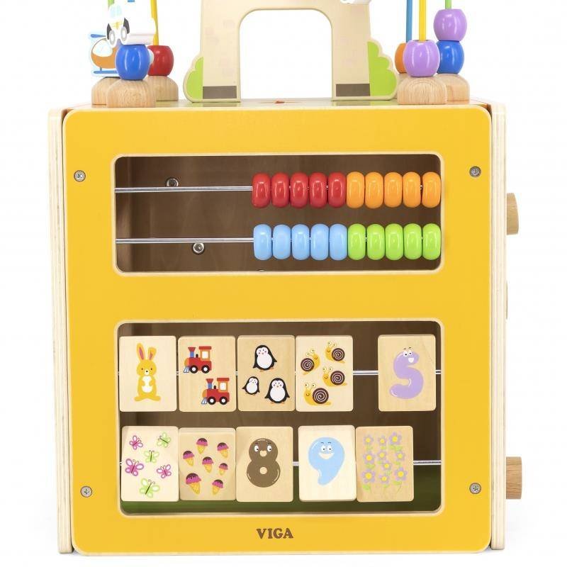 VIGA Activity Box Drewniane Edukacyjne Centrum Gier 5w1 kostka - Viga | Sklep EMPIK.COM
