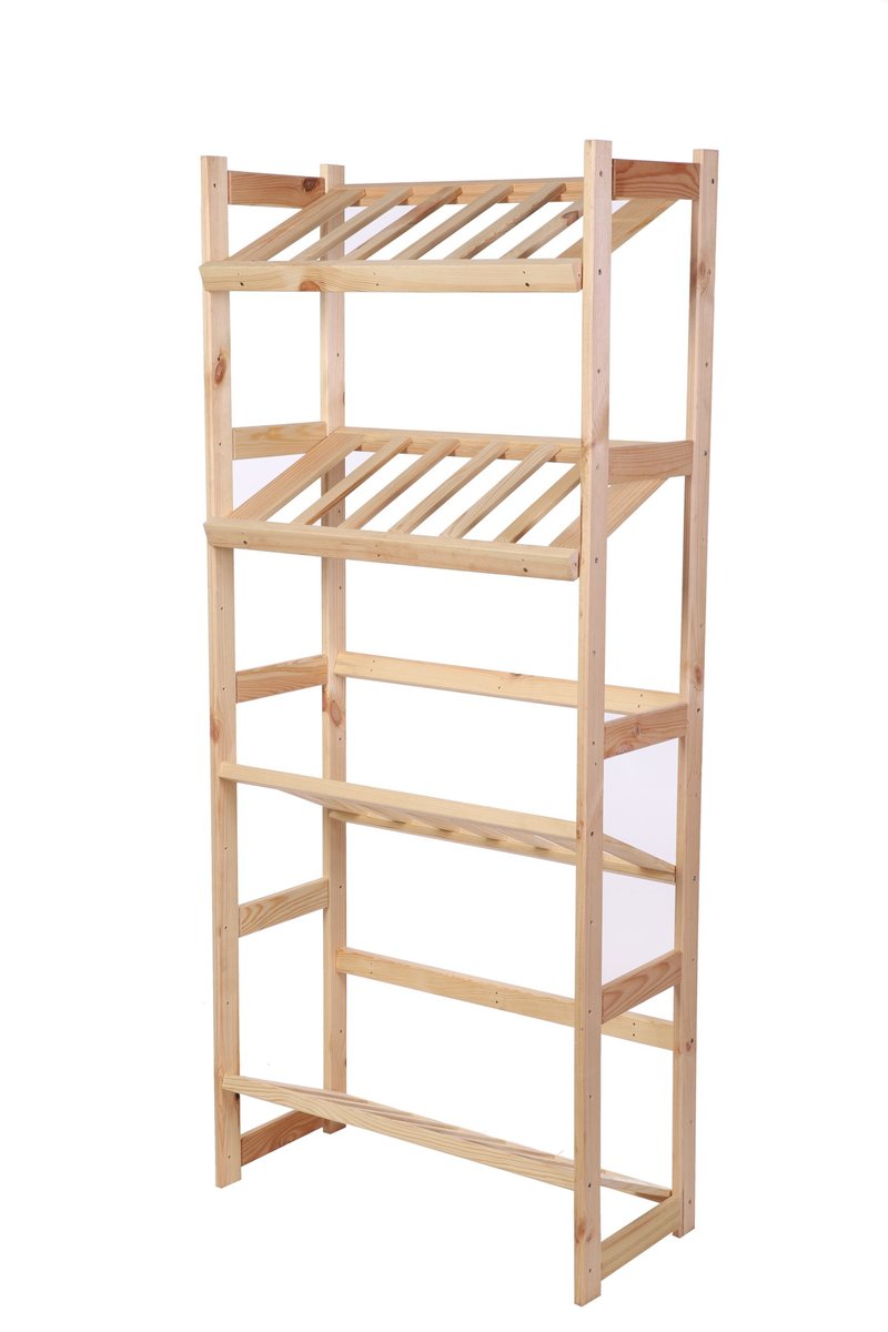 Regał Drewniany Na Skrzynki Lsr 4 Półki Na Skrzynie Naturalny, Półki Na Skrzynki 4 Szt Drewno ...