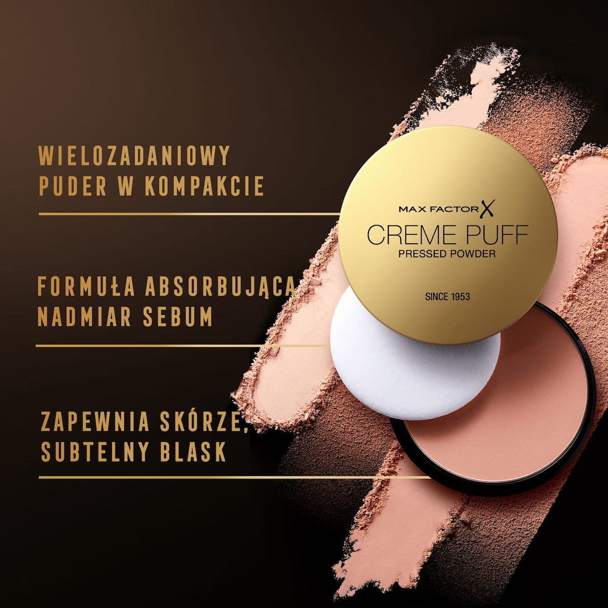 Max Factor, Creme Puff, matujący puder prasowany, nr 050 Natural, 14 g ...