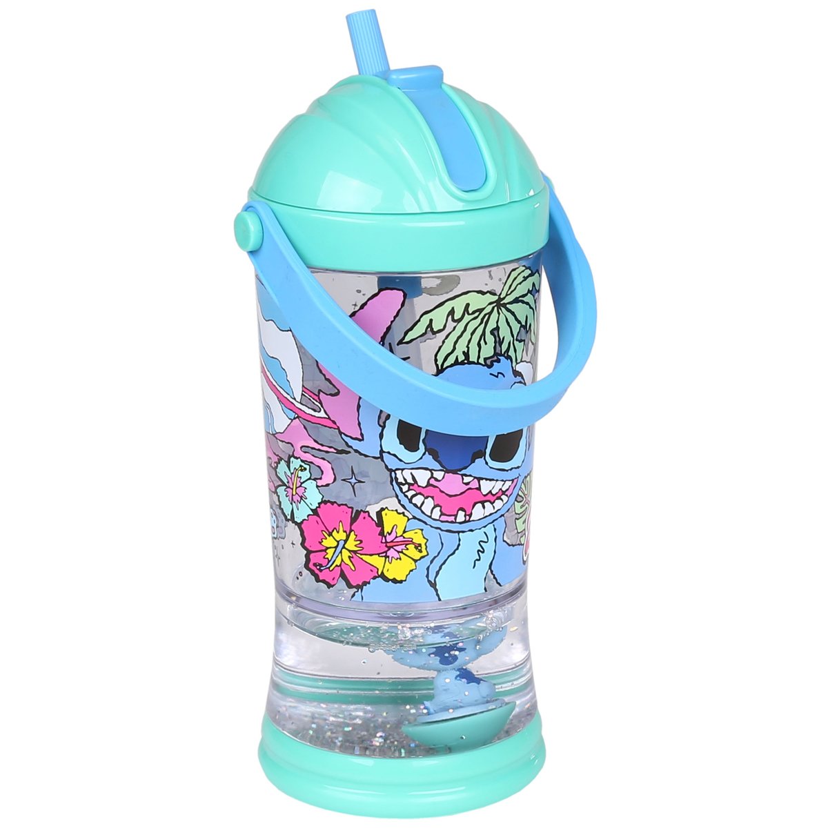 Stitch Disney Butelka Ze Słomką, Bidon Z Płynnym Brokatem I Figurką ...