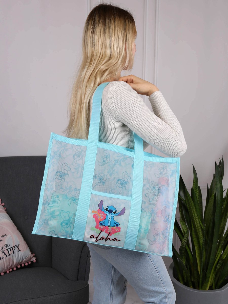 Stitch Disney Transparentna torba plażowa/ zakupowa, duża torba na ramię 47x35x10cm Uniwersalny ...