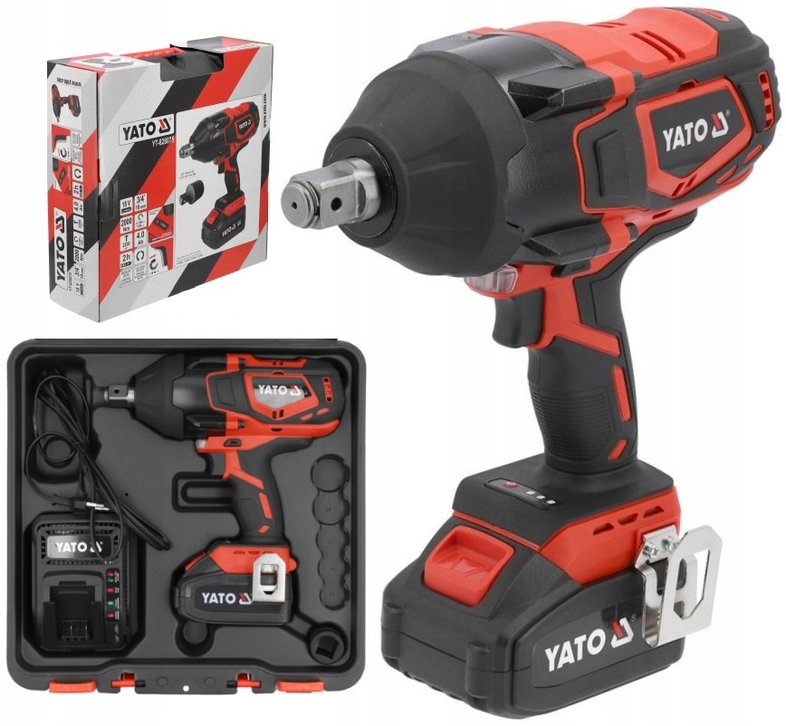 18V YATO KLUCZ UDAROWY 3/4'' 2000NM YT-828075 NOWOŚĆ AKU 4AH ŁADOWARKA ...