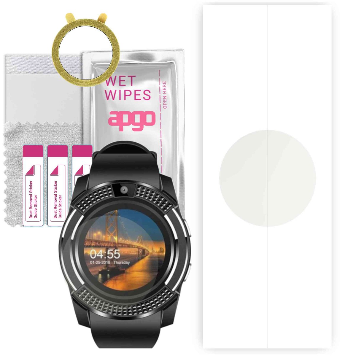 1x Folia hydrożelowa MATOWA do Smartwatch V8 - apgo Smartwatch Hydrogel ...