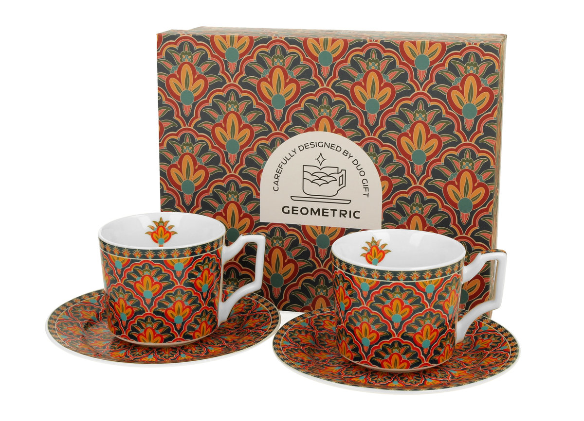 2 filiżanki espresso ze spodkami FESTUM - DUO Sp. z o.o. | Sklep EMPIK.COM