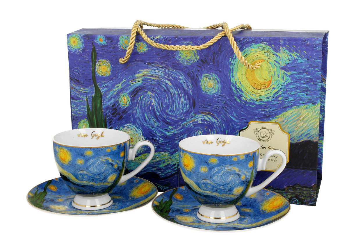 2 filiżanki ze spodkami STARRY NIGHT Van Gogh - Golden Line - DUO Sp. z ...