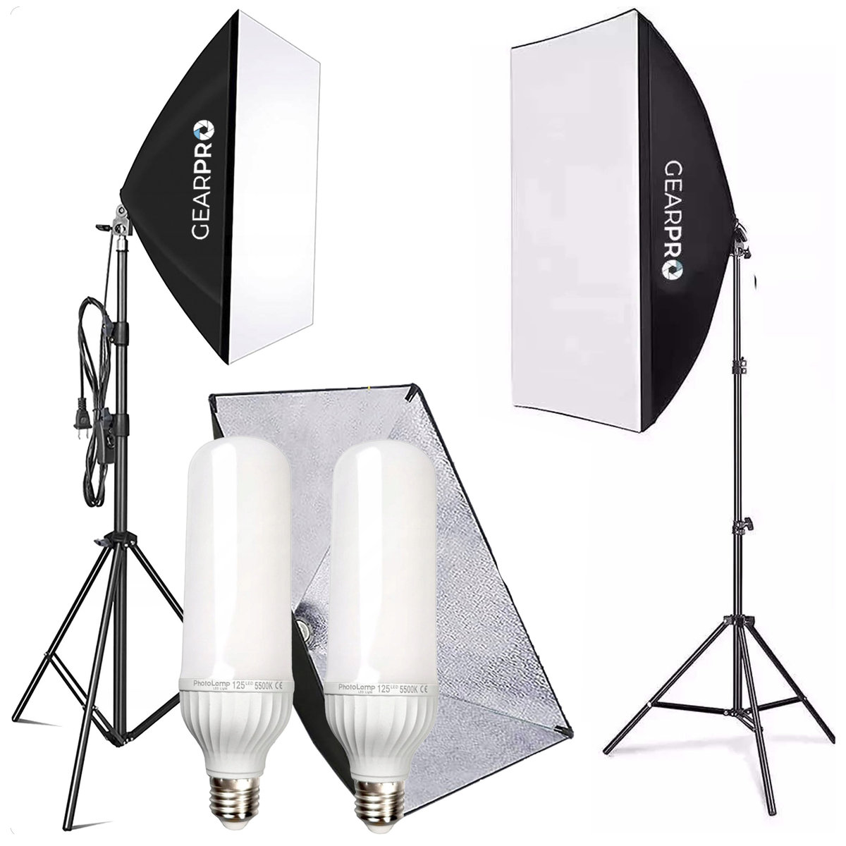 2 LAMPY FOTOGRAFICZNE 125W STATYW SOFTBOX 50X70cm - Inna marka | Sklep ...