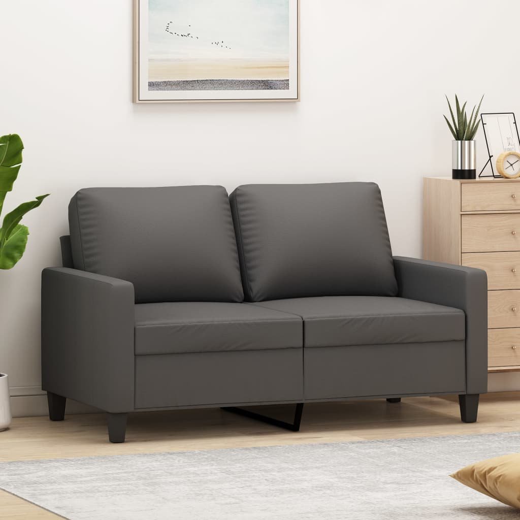 2-Osobowa Sofa, Szary, 120 Cm, Sztuczna Skóra - vidaXL | Sklep EMPIK.COM