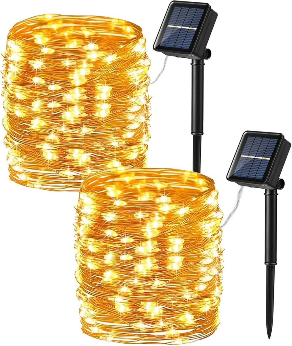 2 Pack Lights, Total 132FT 400 LED Outdoor Solar Fairy Lights ...