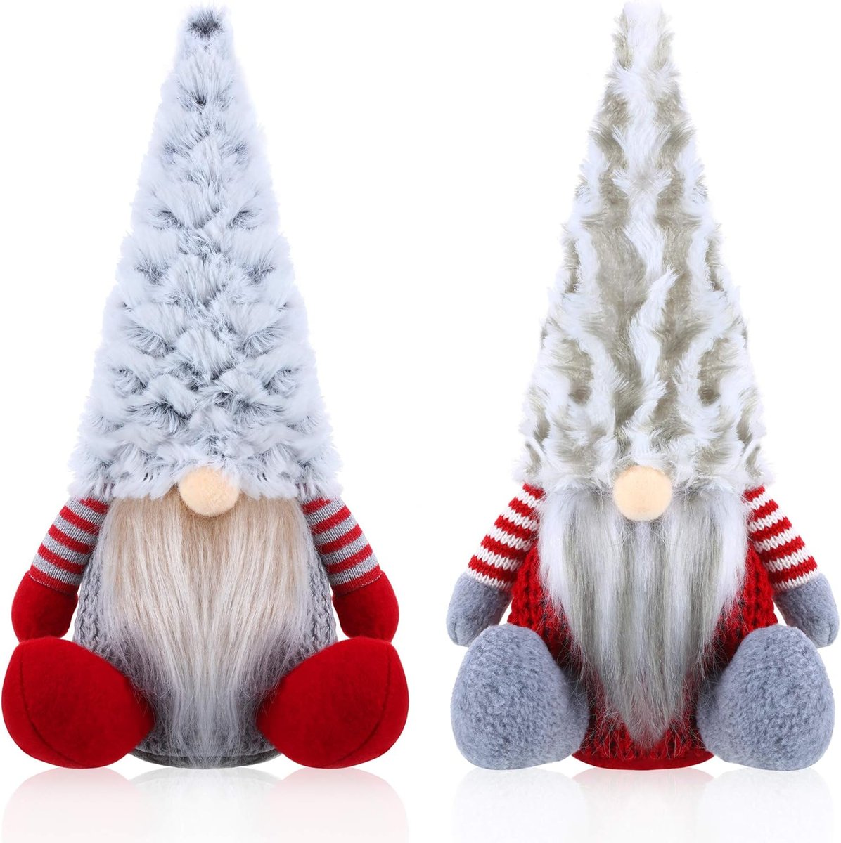 2 Pieces Plush Santa Gnome Christmas Sitting Ornament Santa Claus Gnome ...